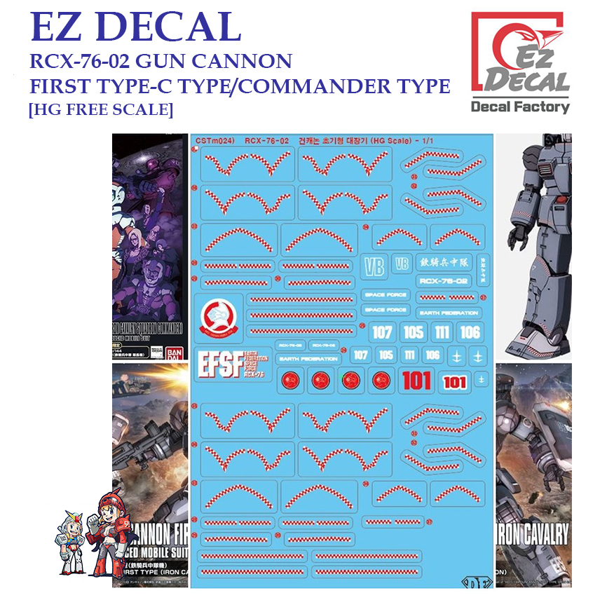 ดีคRอลน้ำ [EZ DECAL] CSTM024 RCX-76-02 GUN CANNON FIRST TYPE-C TYPE ...