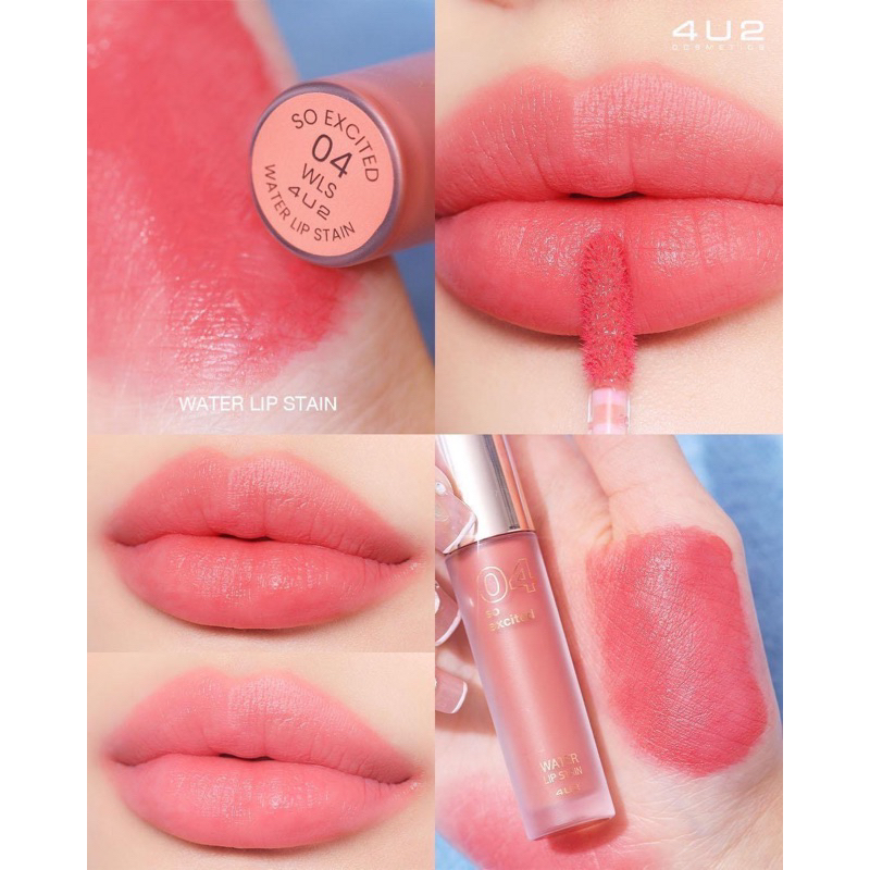 𝟒𝐔𝟐 𝐖𝐀𝐓𝐄𝐑 𝐋𝐈𝐏 𝐒𝐓𝐀𝐈𝐍 เบอร์ 04 SO EXCITED - โทนชมพูตุ่น | Shopee Thailand