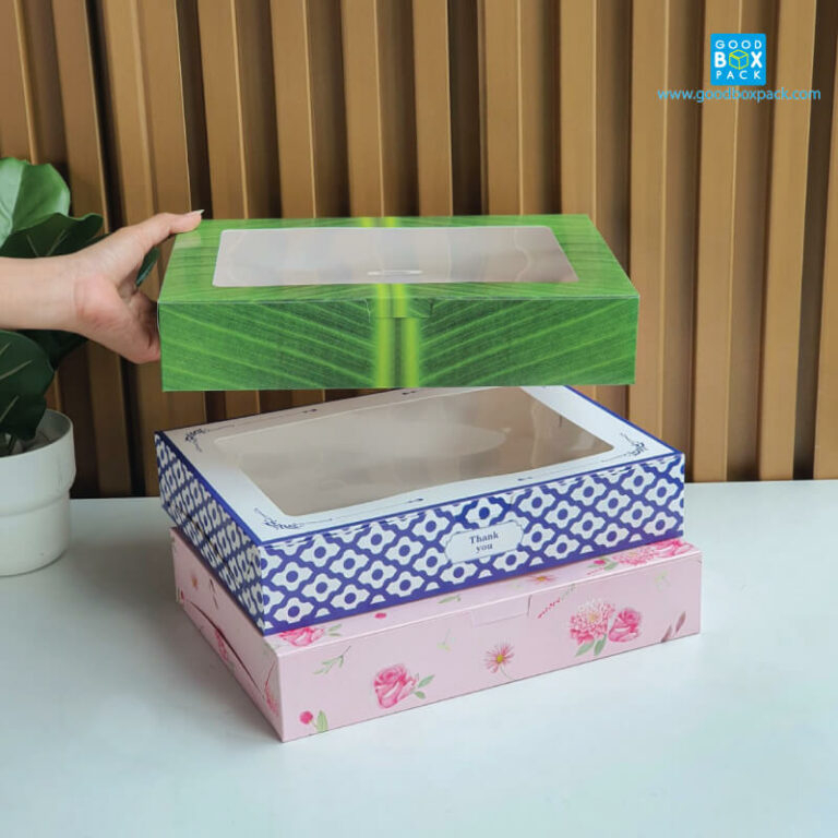 Goodboxpack (แพ็คละ 20 ใบ) กล่องเค้กโบราณ ทรงผืนผ้า ทรงแบน ขนาด 20 x 28 x 5.5 ซม. | Shopee Thailand