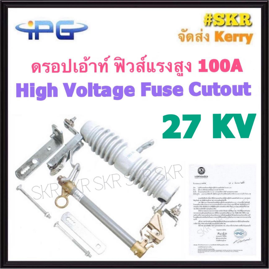 IPG ดรอปเอ้าท์ฟิวส์ 100A 27KV Drop out Fuses ดรอปเอ้าท์ High Voltage ...