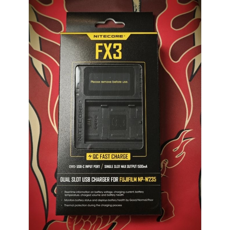 (ของใหม่ USB-C) NITECORE FX3 for FUJI NP-W235 แท่นชาร์จแบตกล้องฟูจิ แบต ...