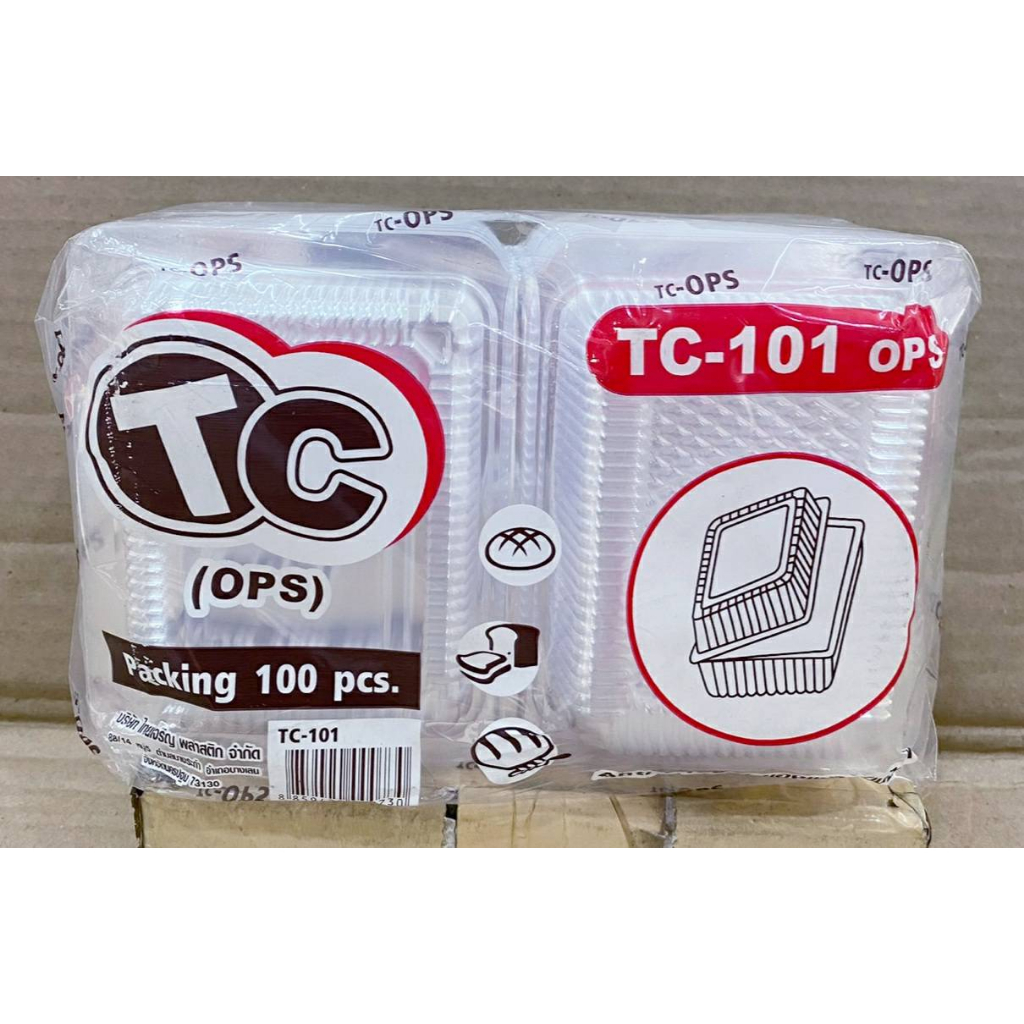 กล่องใส TC - 101 (OPS) ไม่เป็นไอน้ำ แพคละ 100 ใบ ยี่ห้อTC | Shopee Thailand