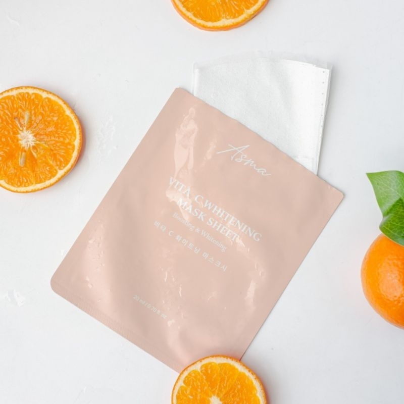 ASMA Vita C Whitening Mask Sheet แผ่นมาส์กหน้า สูตรวิตามินซี ผิวกระจ่าง ...