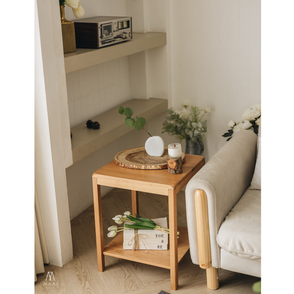 MAAI Design Daburu table 06201 โต๊ะข้าง พร้อมชั้นวางของด้านล่าง ชั้นวาง ...