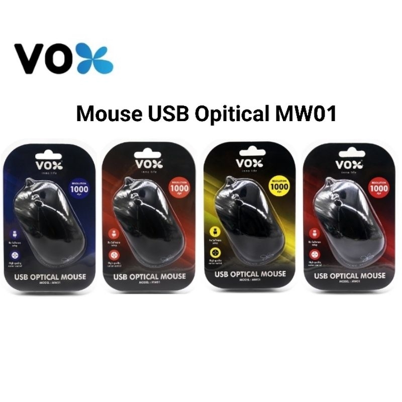 VOX เม้าส์มีสาย USB Optical Mouse รุ่น MW01 เมาส์ออปติคัล เชื่อมต่อผ่าน ...