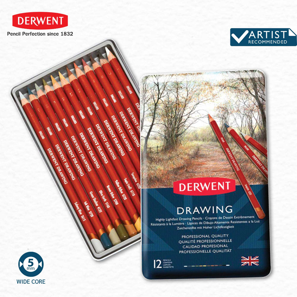 ดินสอ Derwent Drawing ชุด 12 สี และ 24 สี | Shopee Thailand