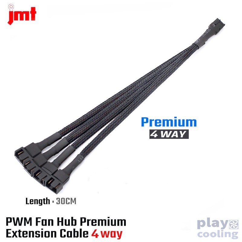 PWM Fan Hub Extension Cable PWM 4Pin one point to 3-4way Black (สาย ...