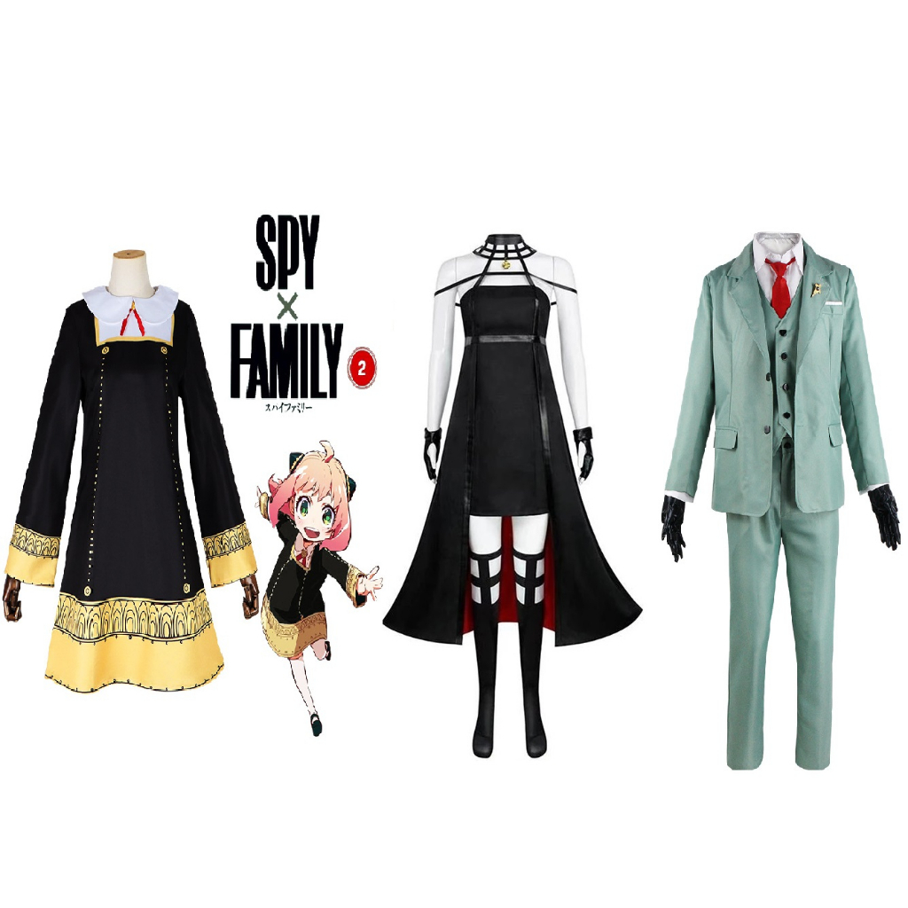 Anime Spy X ครอบครัว คอสเพลย์ Anya Dress Yor เซ็กซี่สีดำกระโปรง Loid ...
