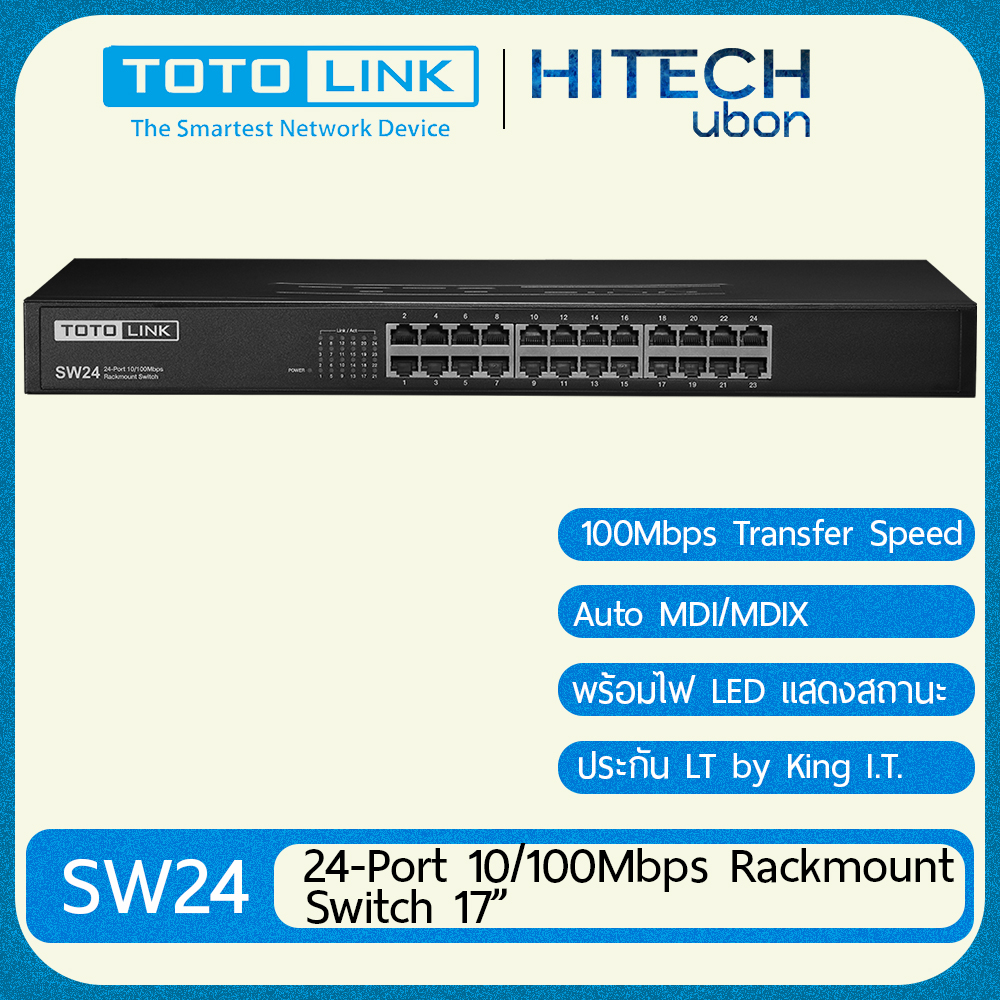 TotoLink SW24, 24-Port 10/100Mbps Unmanaged Switch ( Lifetime warranty ...