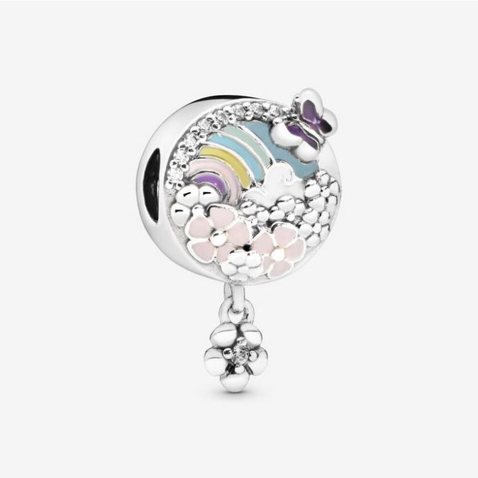 [พร้อมส่ง สินค้าแท้ 💯] Pandora Rainbow and Flower Dangle Charm | Shopee ...