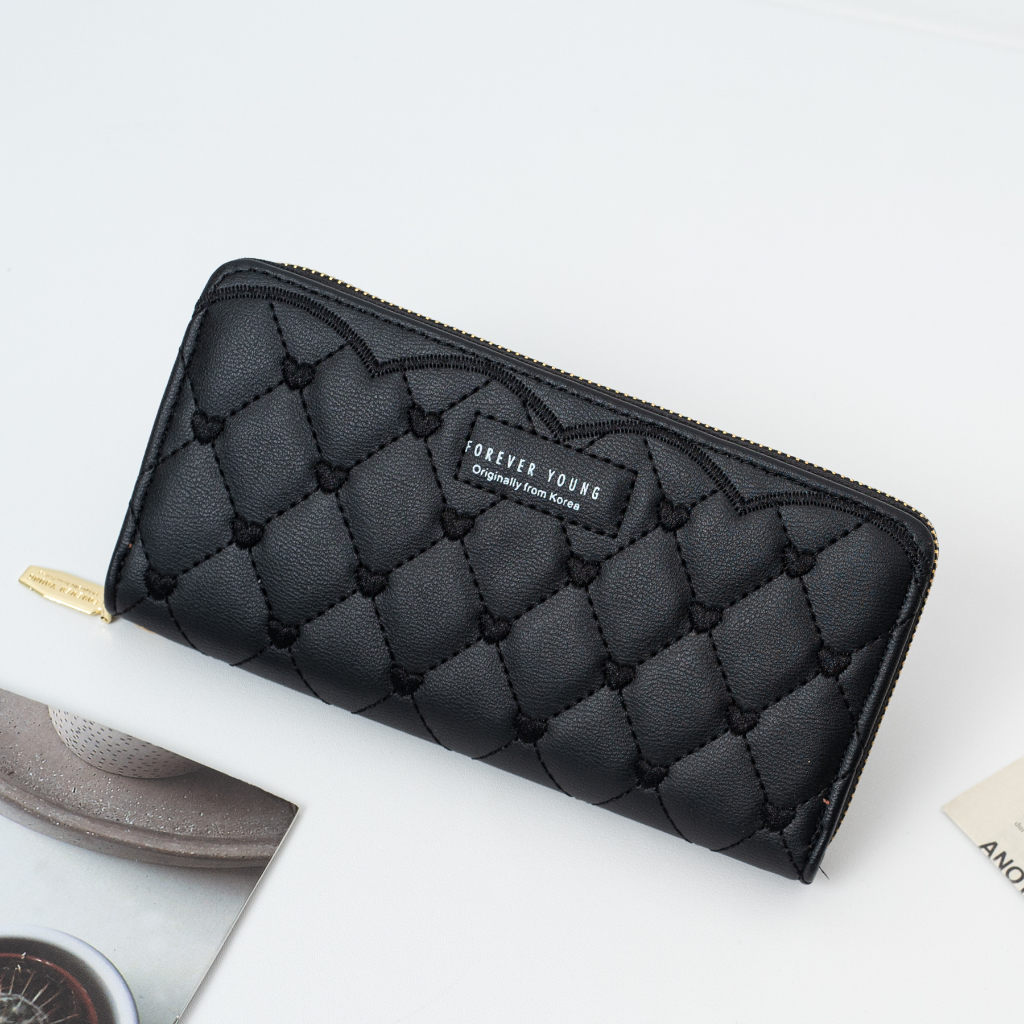 กระเป๋าสตางค์ Forever Young ใบยาวซิปรอบหน้าปักลาย มีให้เลือกหลายแบบ ...