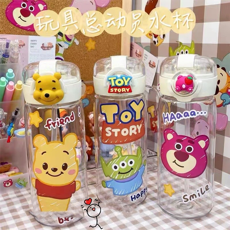 Lotso DIY 450ml ยแบบพกพา แก้วดูดน้ำสำหรั น่ารัก สร้างสรรค์ สติกเกอร์ เหมาะสําหรับนักเรียนและ ...