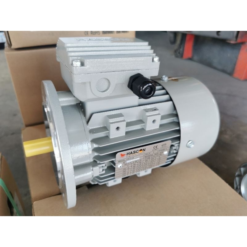 HASCON Motor 0.37kw. 4P B3 B5 220/380v. 3Ph มอเตอร์ 1/2แรง 4โพล ขาตั้ง ...