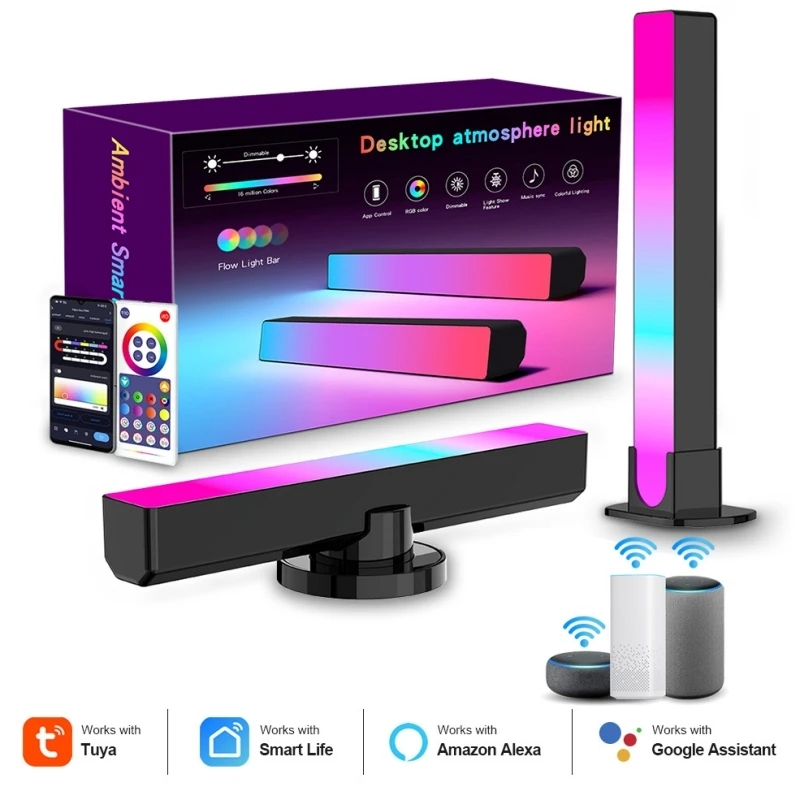 พร้อมที่จะจัดส่ง 2 Pack แนวตั้ง Smart Light Bar แสงจังหวะดนตรี APP ...