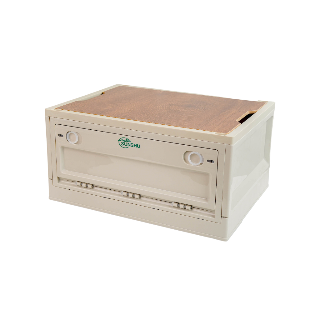 SUNSHU กล่องเก็บของอเนกประสงค์ กล่องเก็บของพับได้ 3 สีมินิมอล เปิดใช้งาน 3 ด้าน ขนาด 30L,50L ท็ ...