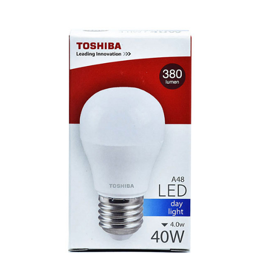 [1แถม1] หลอดไฟ TOSHIBA LED A48 4Watt แสงขาว มาตรฐานมอก รับประกัน 1 ปี ...