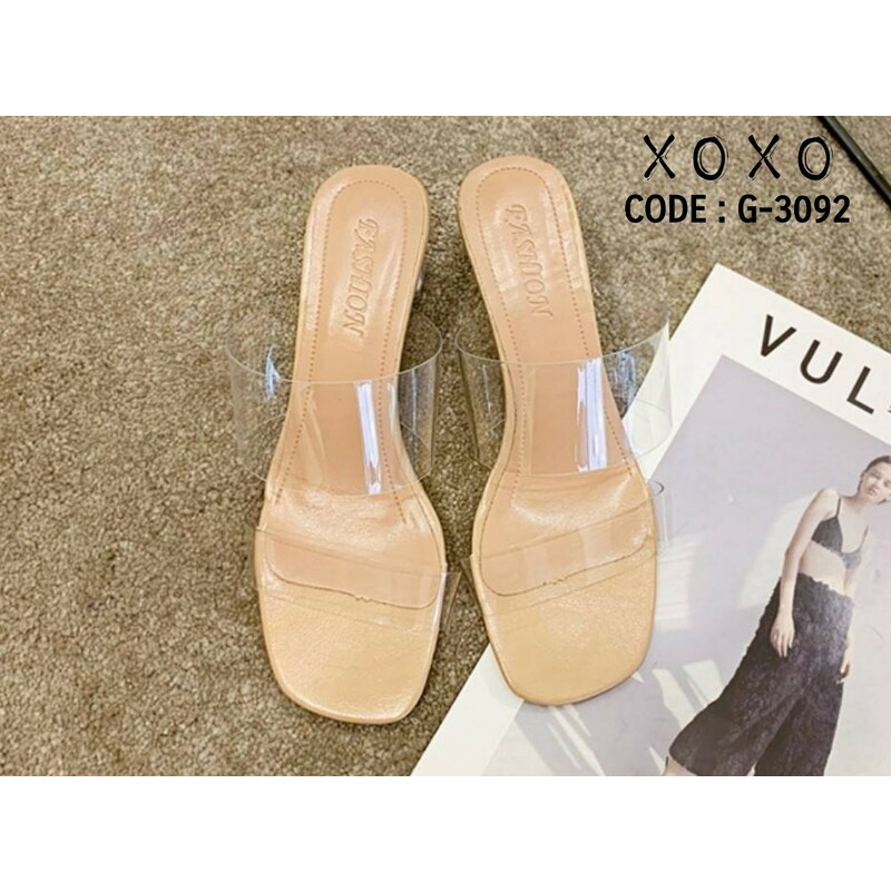 G-3092 รองเท้าส้นแก้วพลาสติกใส คาดพลาสติกใสอย่างดีเนื้อนุ่ม | Shopee Thailand