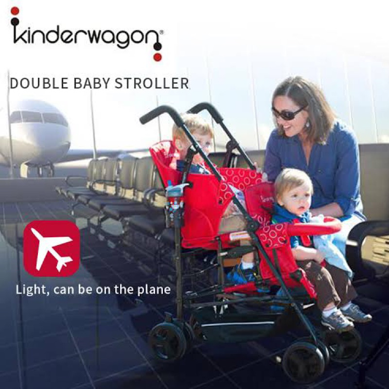 รถเข็นแฝด รถเข็นพี่น้องพี่น้อง kinderwagon สภาพสวยมาก มีกันตก พับง่าย ...