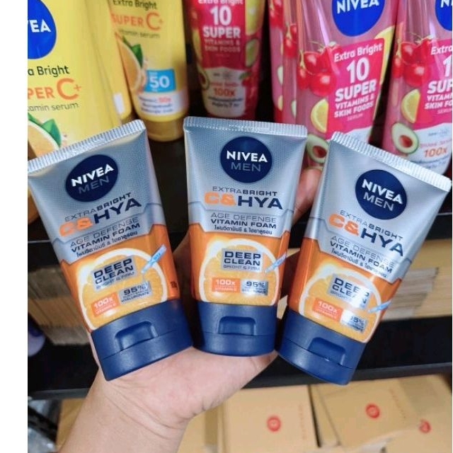 NIVEA - Men Bright C&HYA Age Wash (50g.100g.150g.) โฟมล้างหน้าสำหรับ ...