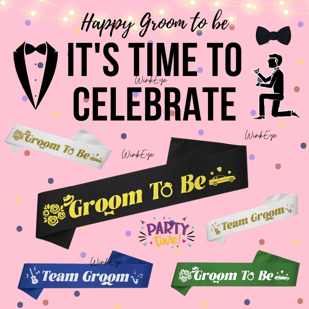 พร้อมส่ง SASH Groom Night Party สายสะพาย Groom TO BE /TEAM Groom AFTER ...