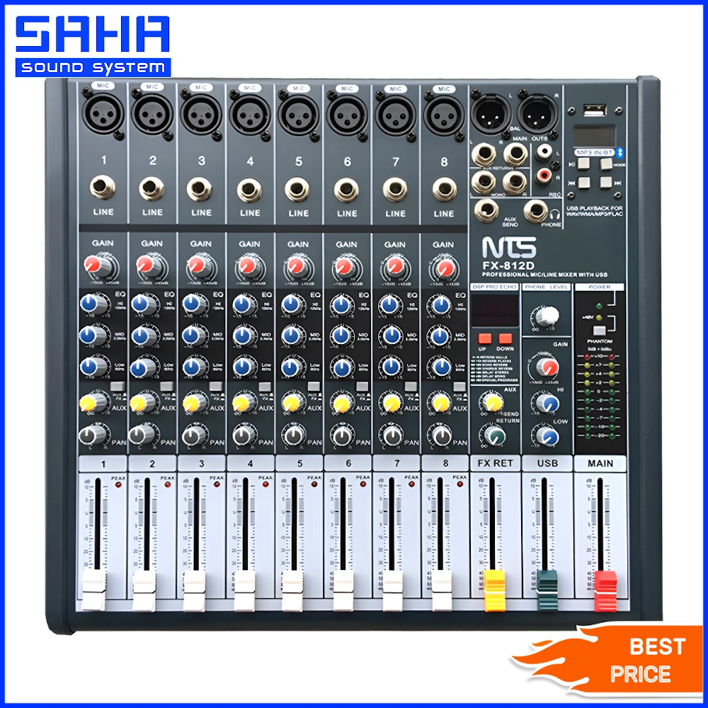NTS FX-812D MIXER มิกเซอร์ มิกเซอร์อนาล็อก (8โมโน+USB+BT+99DSP) sahasound - สหซาวด์ | Shopee ...
