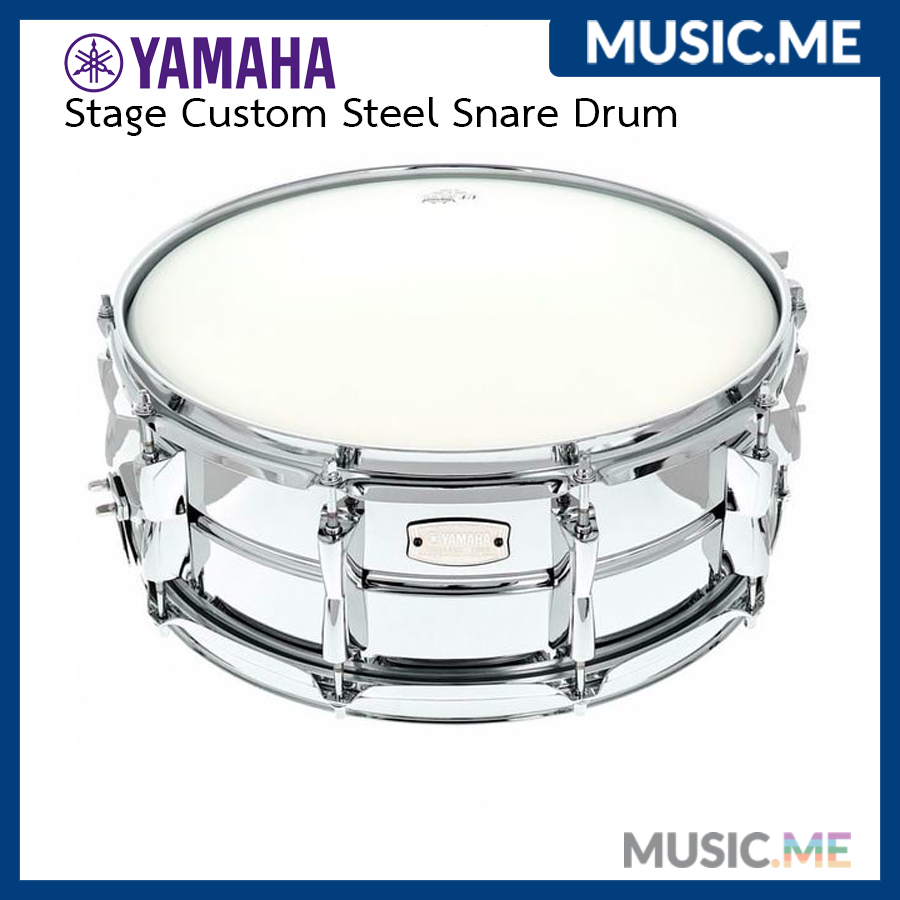 กลองสแนร์เหล็ก Yamaha Stage Custom Steel Shell Snare Drum Snare ...