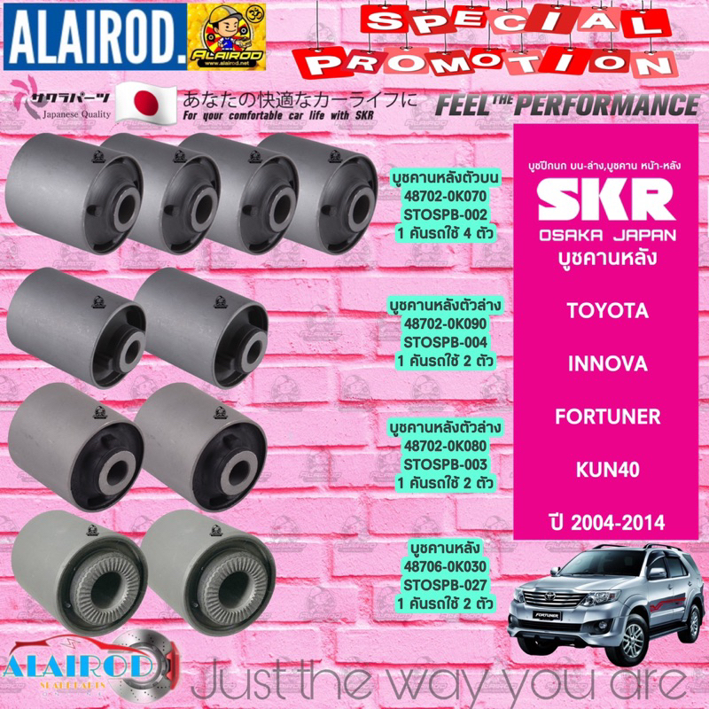 SKR บูชคานหลัง TOYOTA FORTUNER KUN40 , INNOVA ปี 2004-2014 | Shopee ...