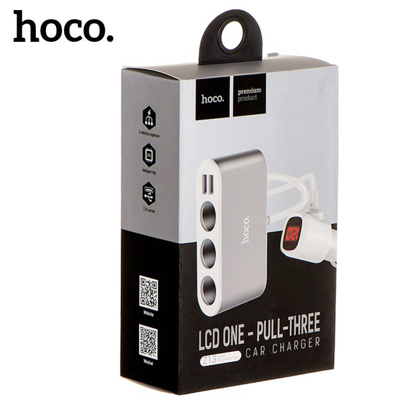 Hoco Z13 ที่ชาร์จในรถ Car Charger ช่องขยายที่จุดบุหรี่ในรถยนต์ บอกค่า ...