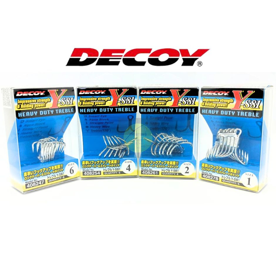 เบ็ดสามทาง DECOY Y-S81 HEAVY DUTY TREBLE เบอร์ 1-6 สำหรับงานทะเล เหมาะกับเหยื่อปลอม ปลายเบ็ดคม ...