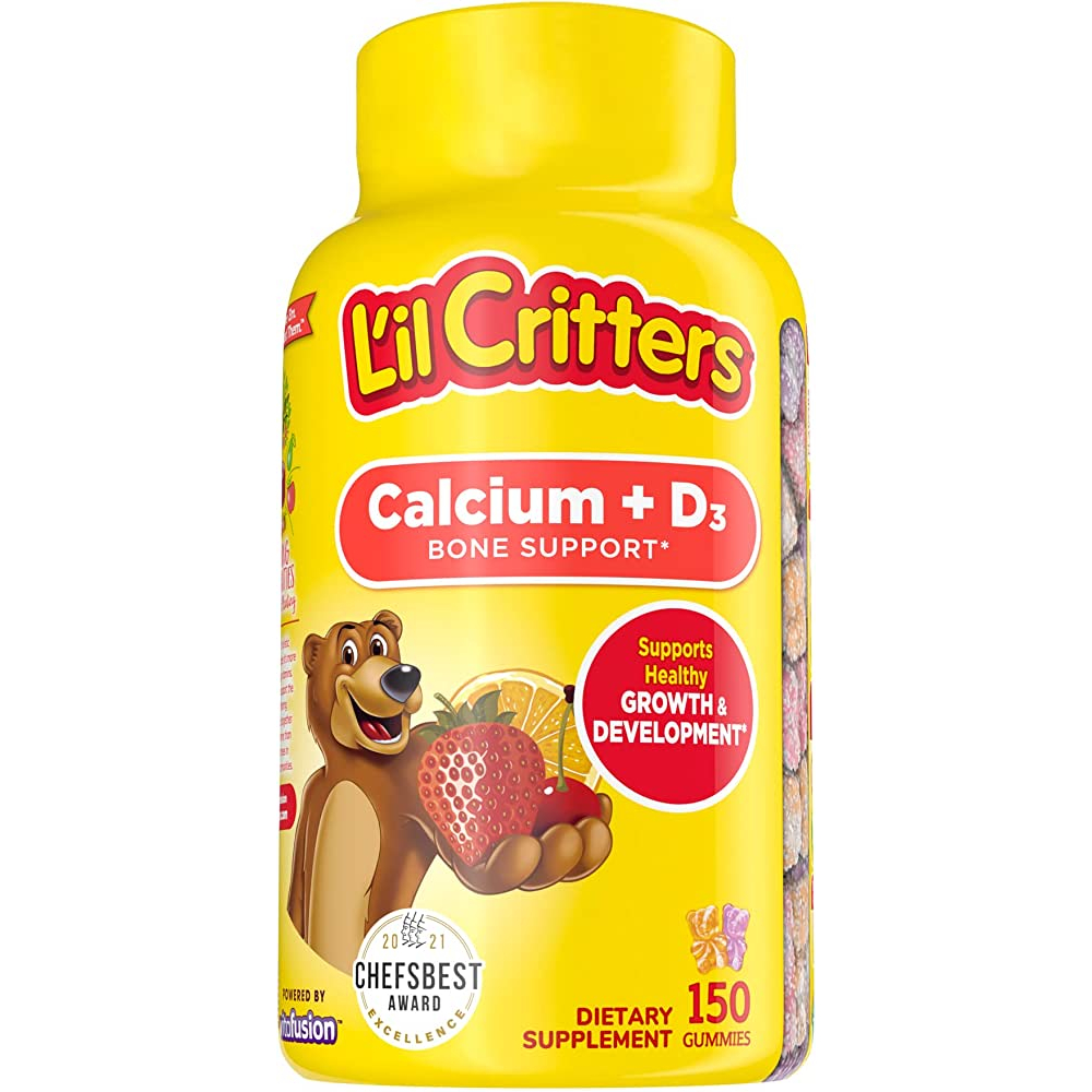 Lil Critters Calcium Vitamin D3 Gummy Bone Support 150 Capsule Child ...