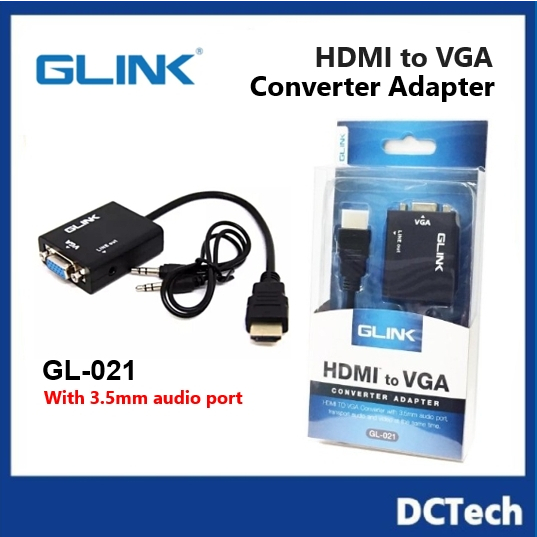 GLINK Converter HDMI TO VGA (AUDIO) Cable GL021 | Shopee Thailand