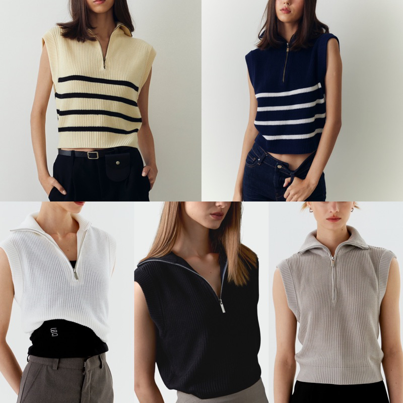 STUDIO UNKNOWN - Zipper top เสื้อนิท | Shopee Thailand