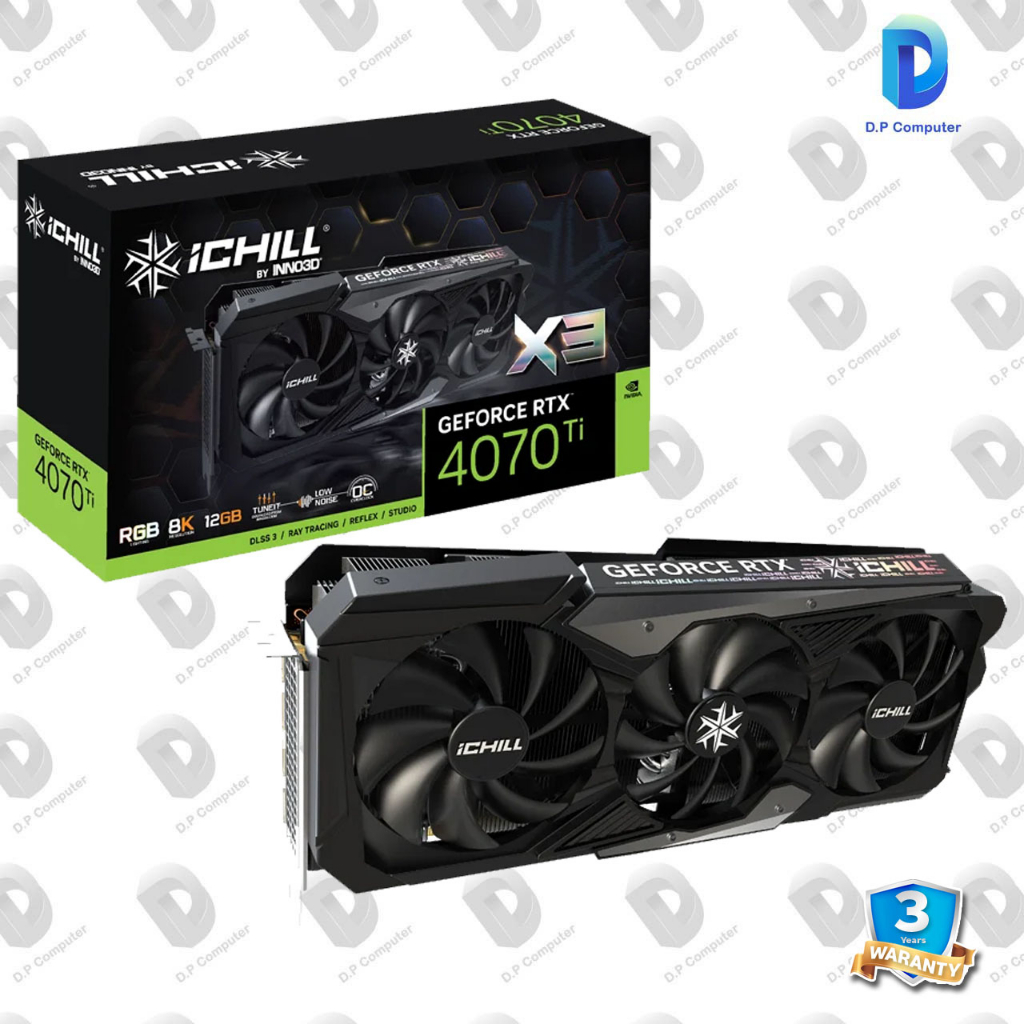 INNO3D GEFORCE RTX 4070 TI ICHILL X3 - 12GB GDDR6X สินค้าใหม่ ประกัน3ปี ...