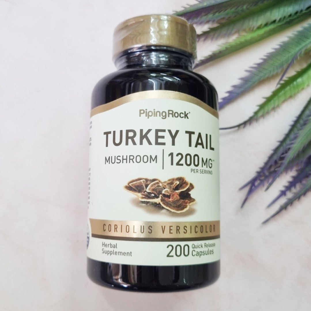 [PipingRock®] Turkey Tail Mushroom 1200 mg 200 Quick Release Capsules ...