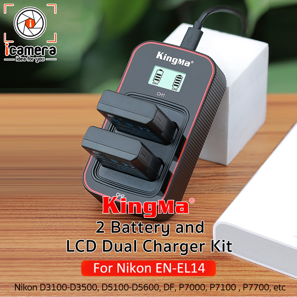 Kingma Battery & Charger LCD Kit EN-EL14 ( แบตเตอร๊่ 2ก้อน+ชาร์จเจอร์ ...