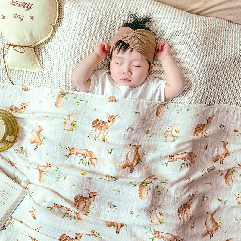 🧣ผ้าห่มมัสลินใยไผ่🐻 Muslin Bamboo Swedle blanket ขนาด 120*120 cm*New ...