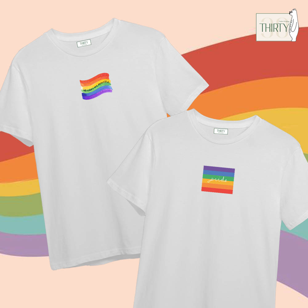 pride month4 LGBTQ เสื้อยืดUnisex (ผ้าcotton 100% สกรีนชัด สีสด ติดทน ...