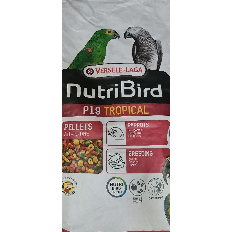 NutriBird P19 Tropical อาหารเม็ดสี สำหรับ นกมาคอว์ กระสอบ 10 kg ...
