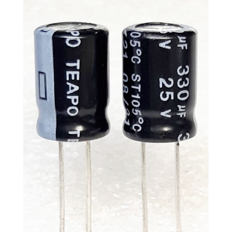 Teapo 330uf 25v (ราคา4ตัว) capacitor ตัวเก็บประจุ คาปาซิเตอร์ | Shopee ...