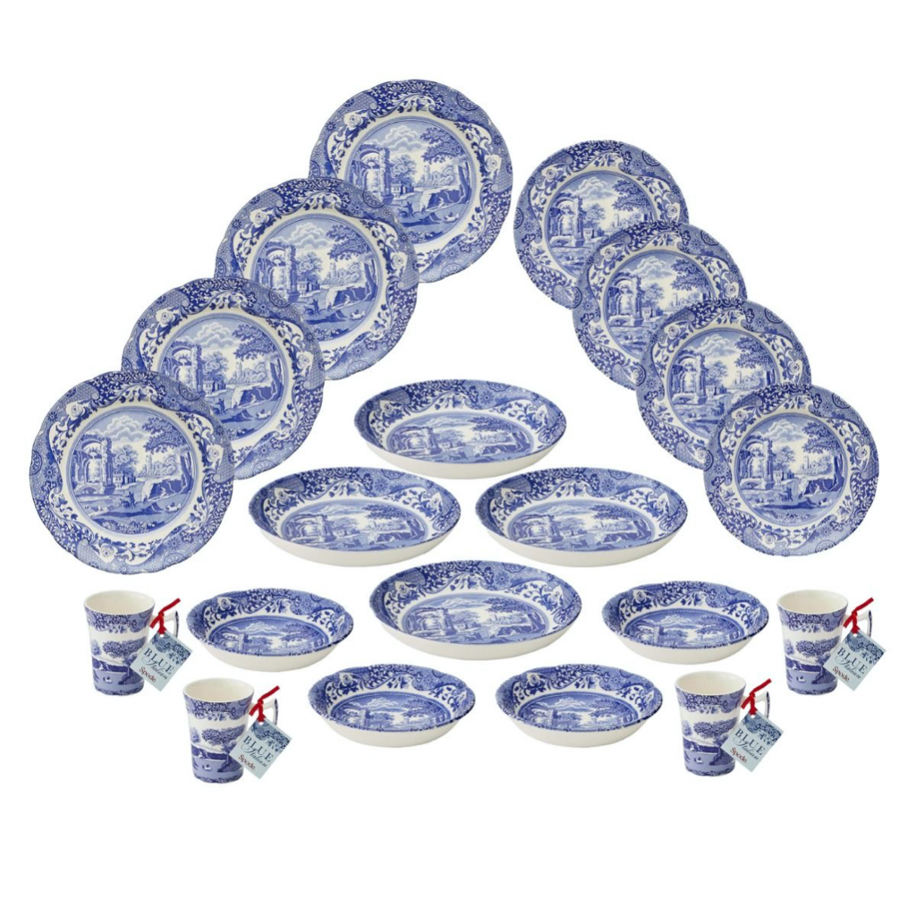 ชุดจานทานอาหาร Spode Blue Italian 20 PIece Set Dining Set | Shopee Thailand
