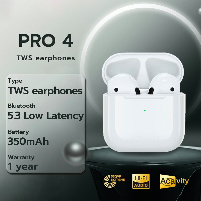 Pro 4หูฟังกีฬาหูฟังบลูทูธ Mini TWS หูฟังไร้สายเทคโนโลยี | Shopee Thailand
