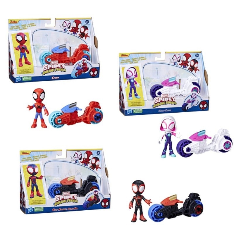 Marvel Spidey and His Amazing Friends Figure & Motorcycle, Spidey ...
