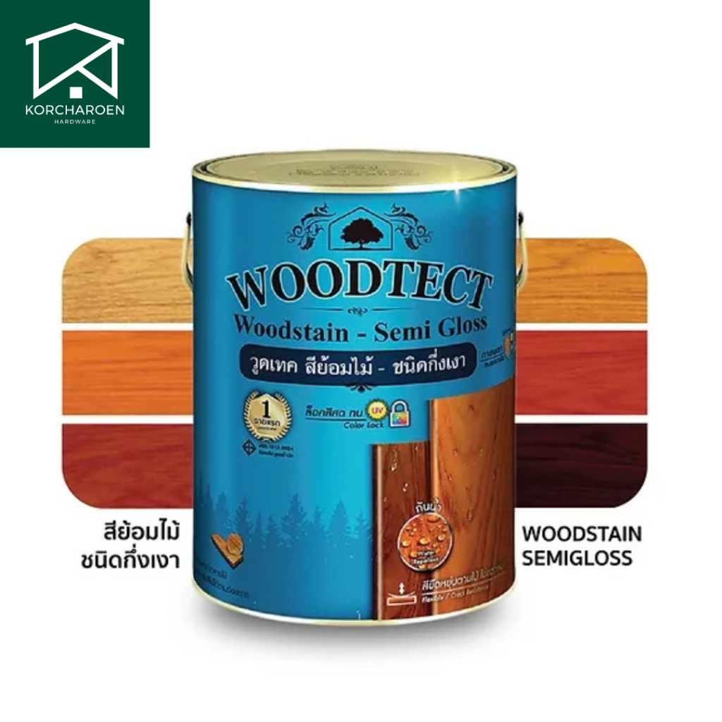 WOODTECT สีย้อมไม้ กึ่งเงา WS-201 - WS-205 ขนาด 3.785 ลิตร | Shopee ...
