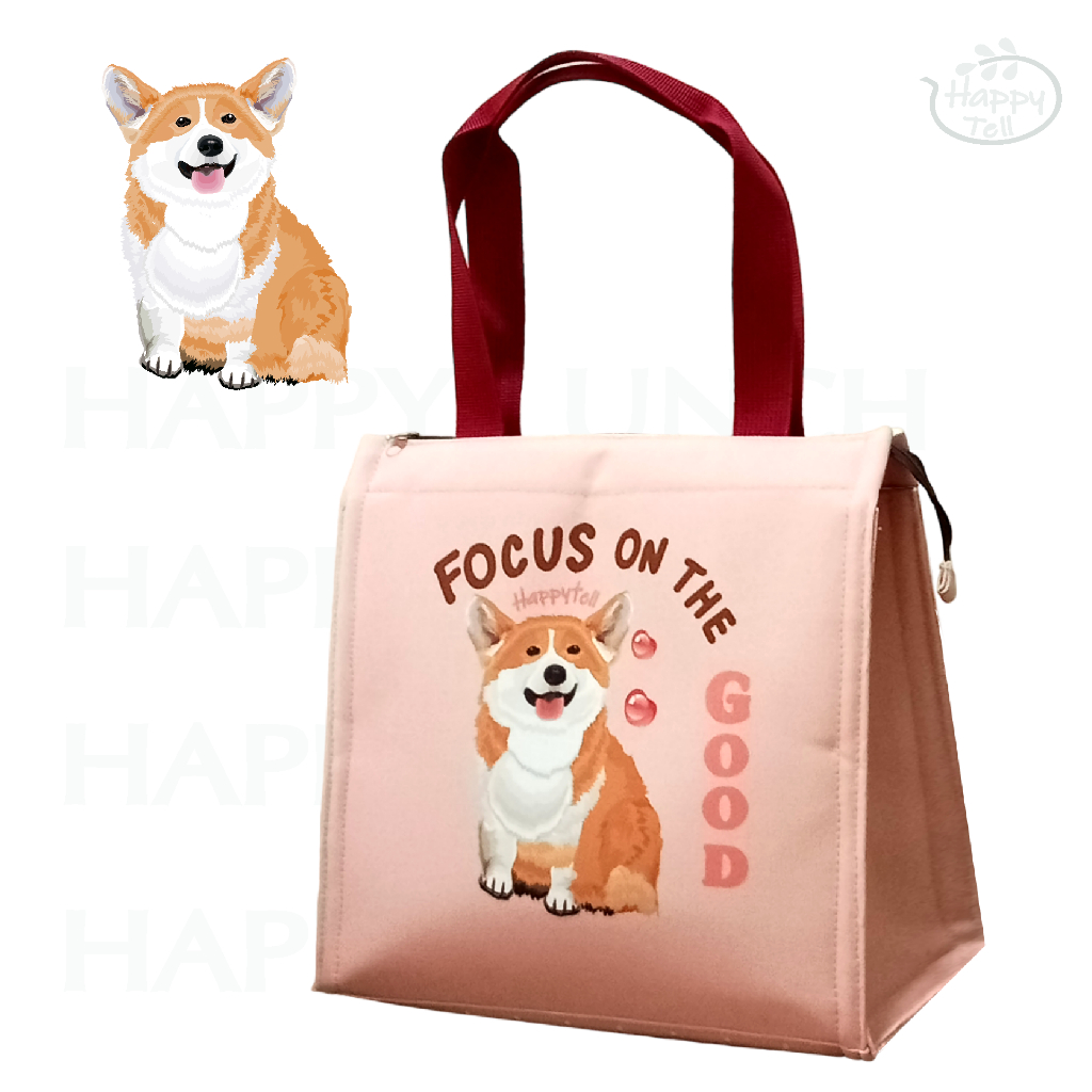 Happy Tell กระเป๋าเก็บอุณหภูมิ ผ้าแคนวาสพิมพ์ลายใส่กล่องอาหารได้หลาย ...