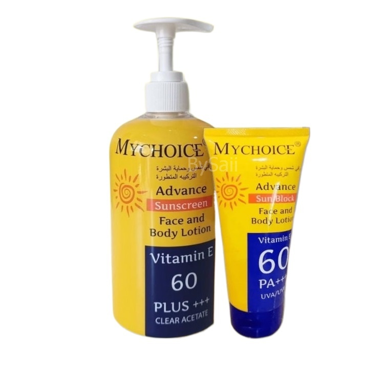 กันแดดมายช้อยส์ ขวดปั๊ม 450 กรัม Mychoice sunscreen SPF50 vitamin E 60 ...