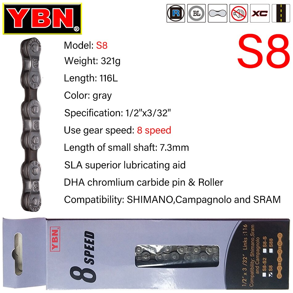 โซ่จักรยาน YBN 8-12 Speed พร้อมข้อต่อปลดเร็ว งานคุณภาพใต้หวัน เหมาะ ...