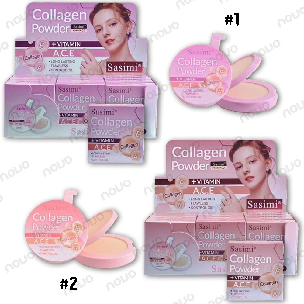 Sasimi-S93007 Collagen powder เเป้งพัฟคอลลาเจน เเป้งอัดเเข็ง ติดทนนาน ...