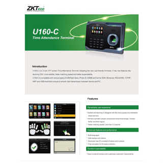 ZK U160 Biometricลายนิ้วมือ เครื่องสเเกนนิ้ว รุ่น U160-C | Shopee Thailand