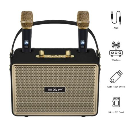 E&P ⚡️FLASH SALE⚡️(ราคาโปรโมชั่น) M800 Wiriless KARAOKE Speaker & MIC 2ตัวในชุด | Shopee Thailand