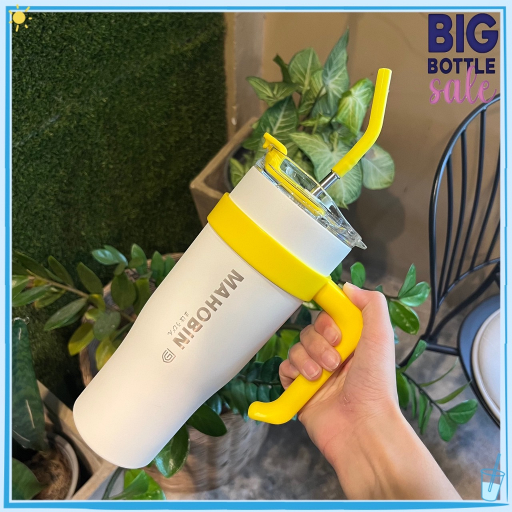 แก้วน้ำ 40oz แก้วเยติเก็บความเย็นมีหูจับ Mahobin 1200ml สแตนเลสแท้ M-3 / DL8901 | Shopee Thailand